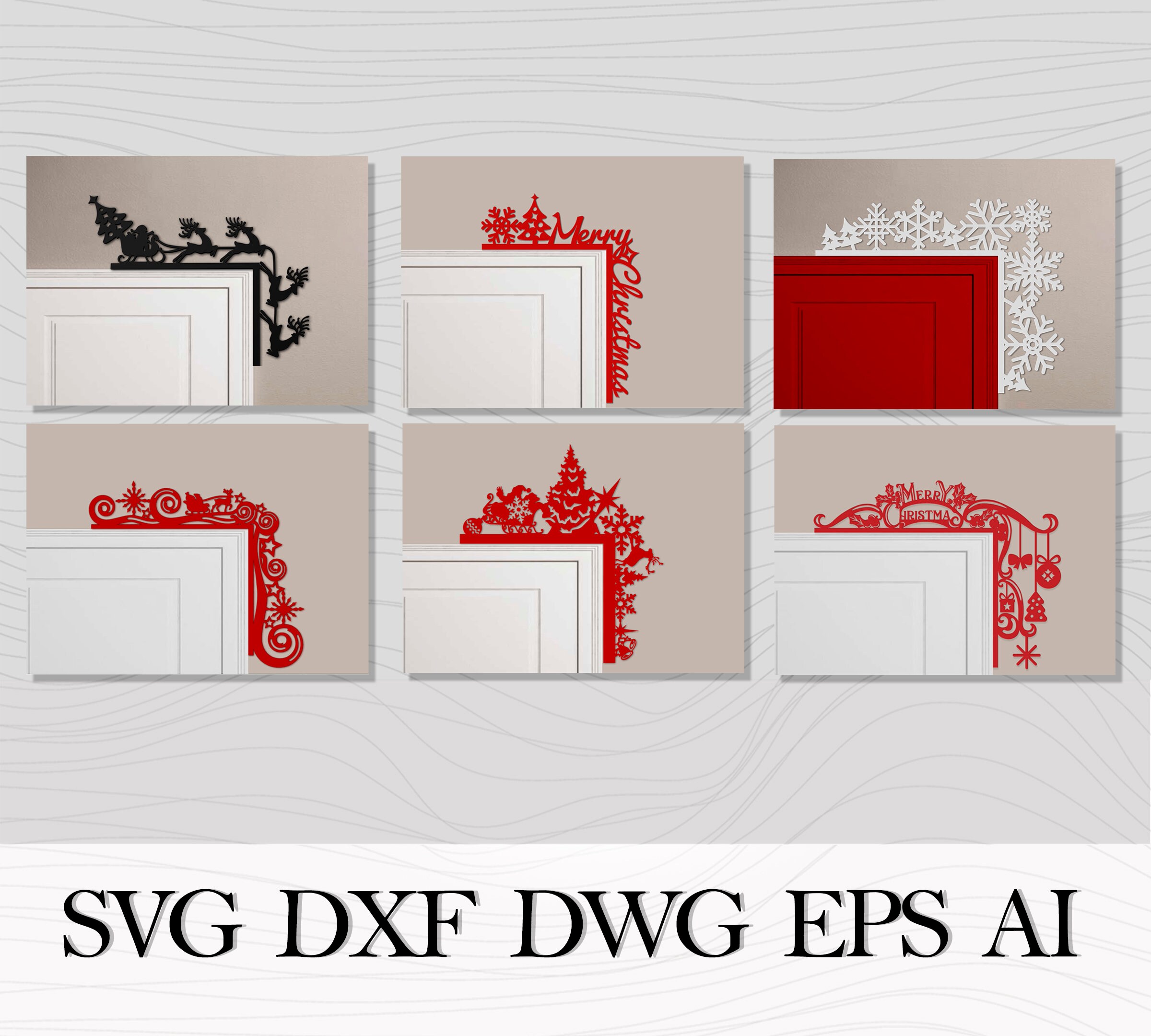 Set of Christmas Door Corner Sign Christmas Sign SVG Front - Etsy