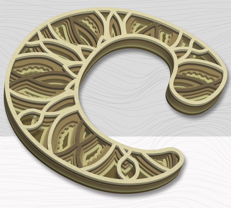 Multilayer Letter С Digital File Wall Art Layered DXF - Etsy