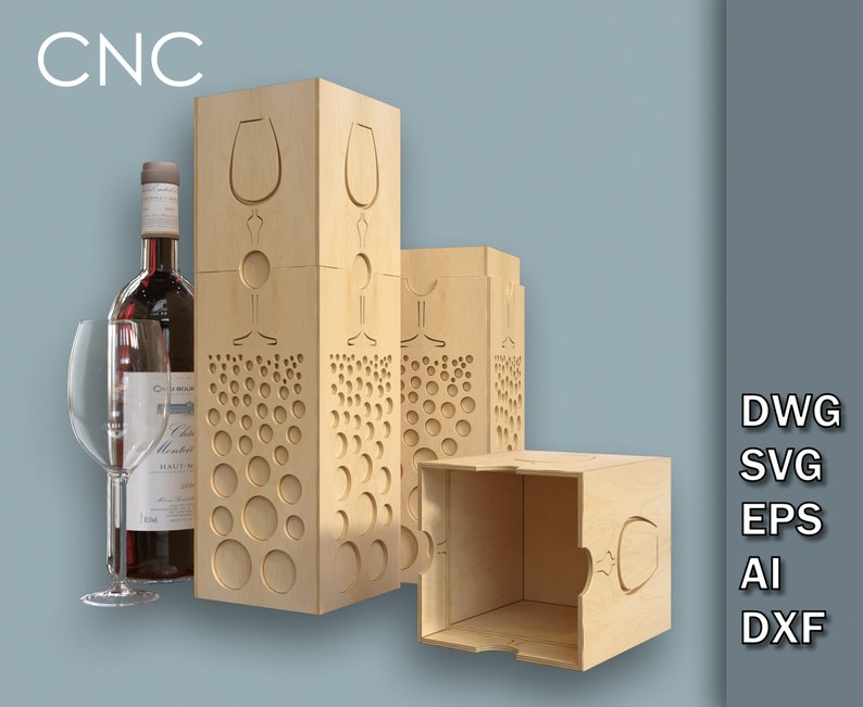 Holiday Wine Bottle Box Svg, Ceremony Wine Bottle Box, Wooden Box for ...