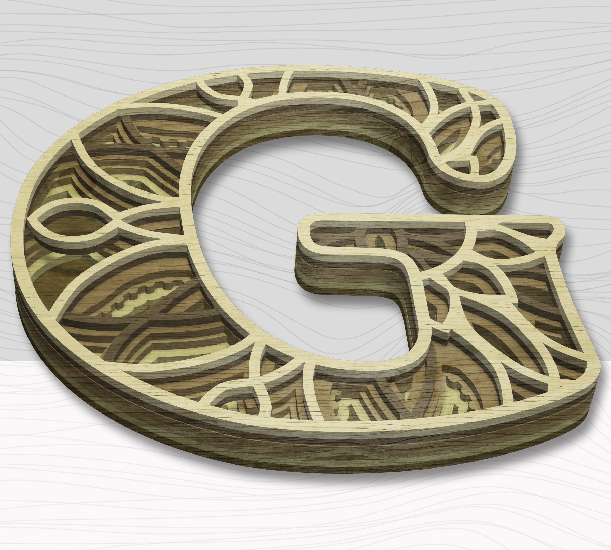 Layered Letter G SVG Alphabet 3D Letters Digital File for - Etsy