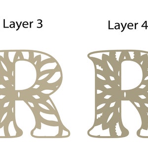 Layered Letter R, SVG Alphabet, 3D Letters, Multilayer Mandala Letter R ...