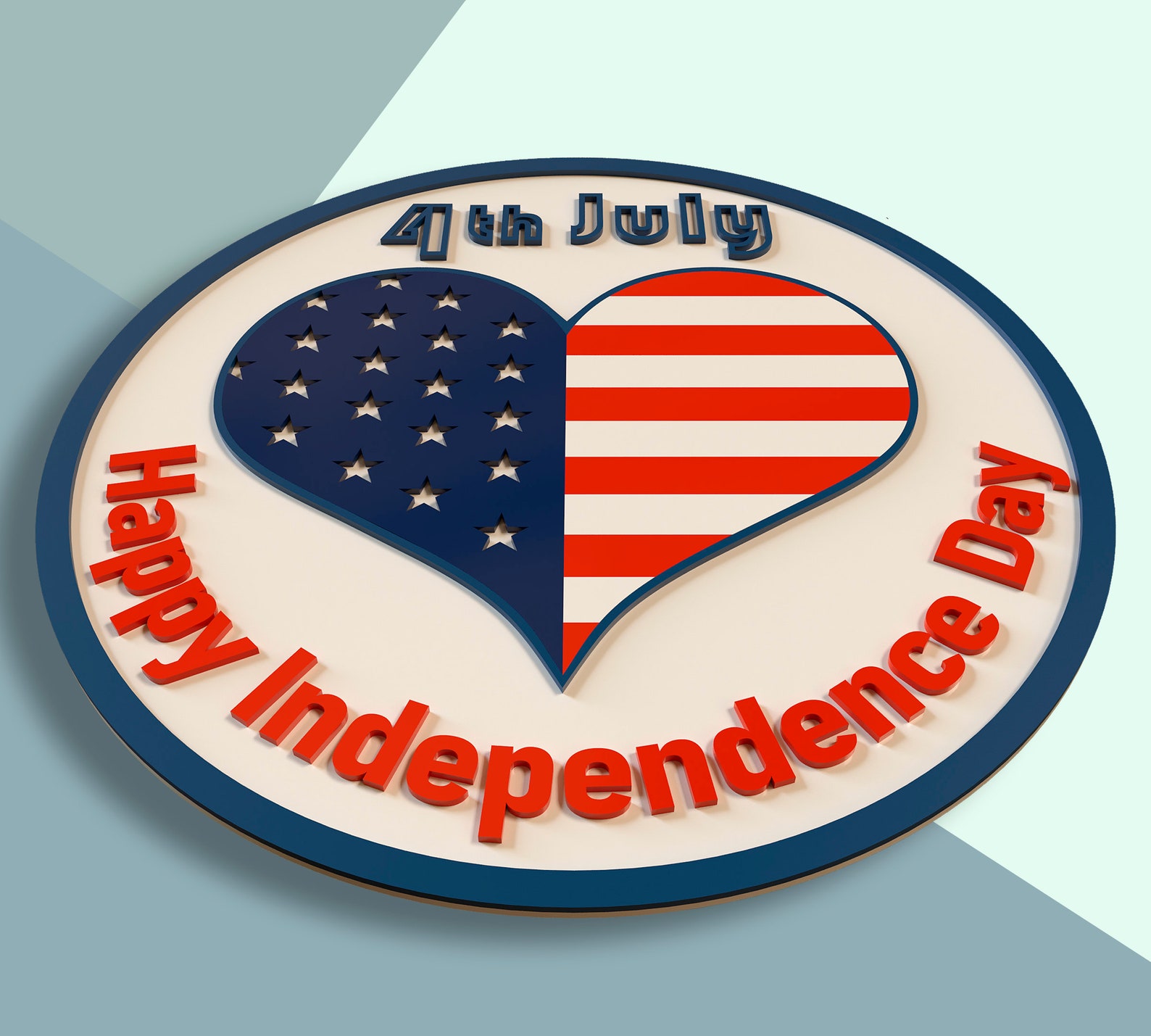 Independence Day Round Sign Svg, Patriotic Welcome Porch Sign, July 4th ...