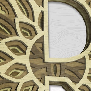 Layered Letter R, SVG Alphabet, 3D Letters, Multilayer Mandala Letter R ...