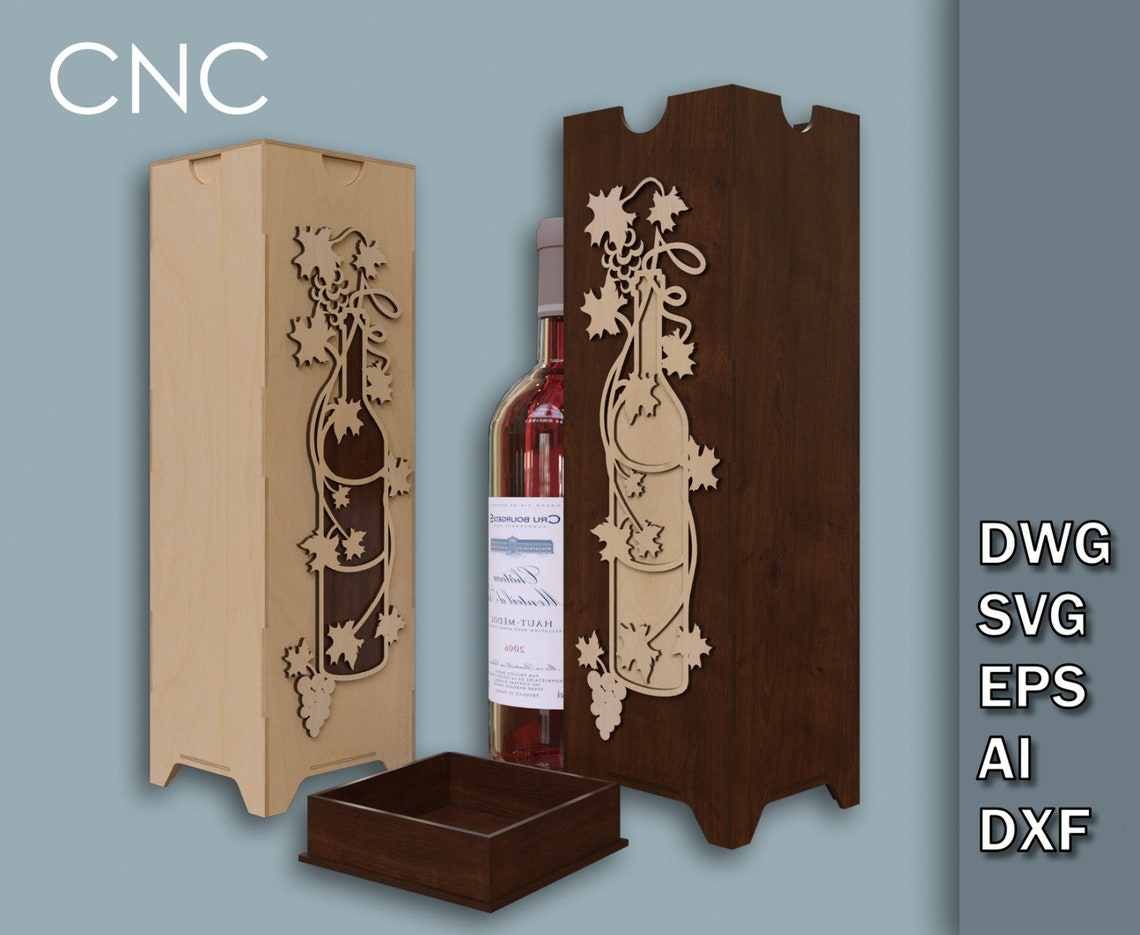 Wine Bottle Box Svg, Ceremony Wine Bottle Box, CNC Laser Cut Files ...