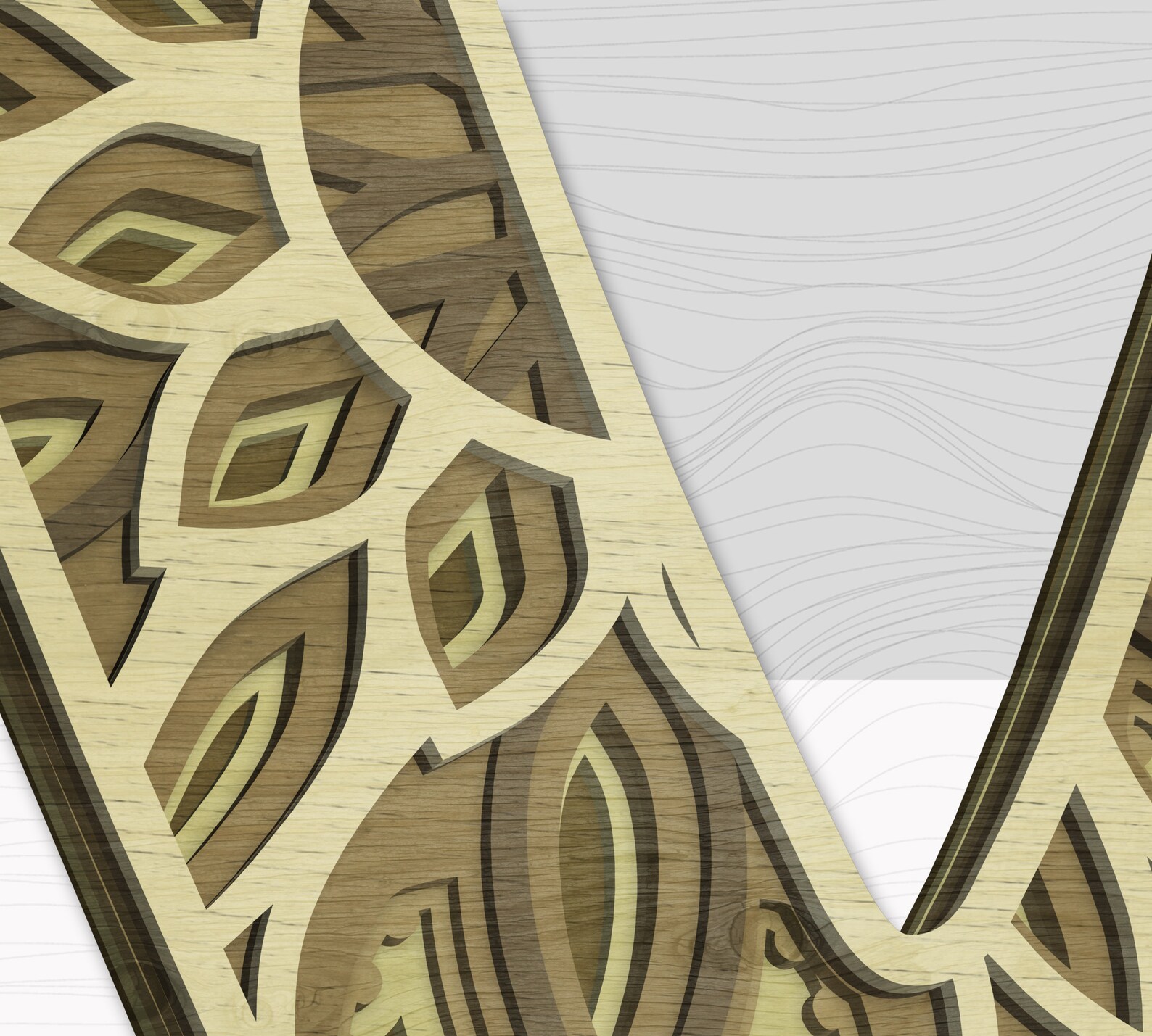 Layered Letter V SVG Alphabet 3D Letters Multilayer Mandala - Etsy