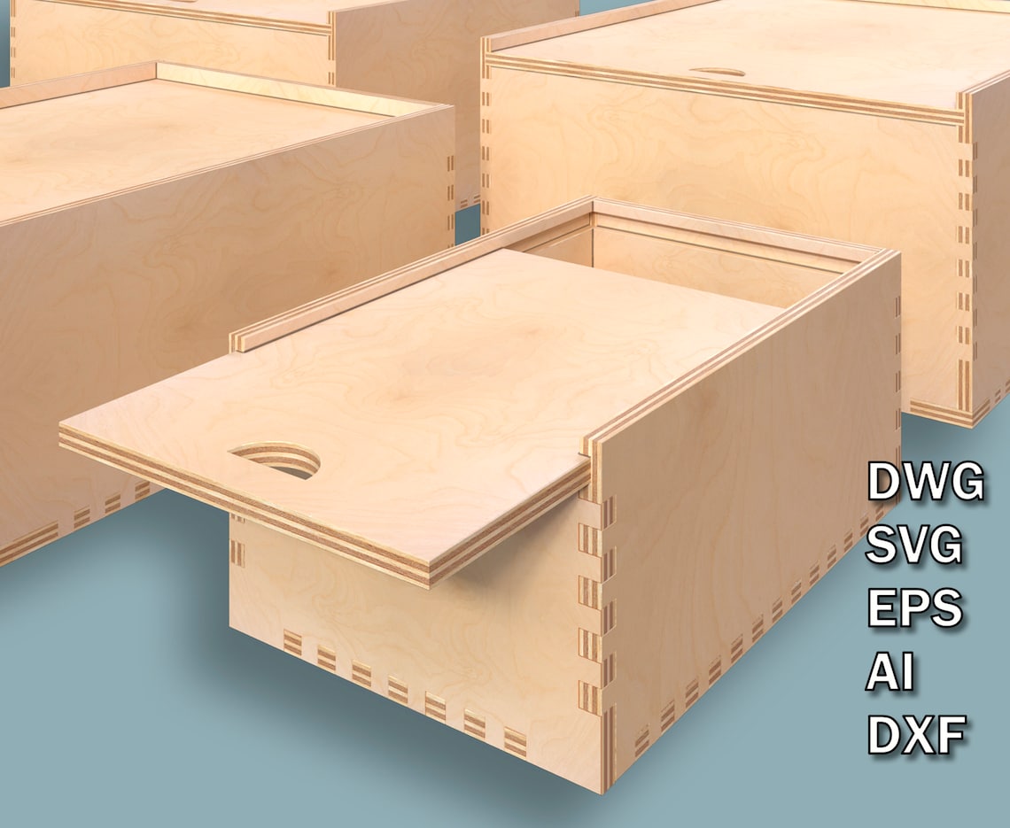 Set of Boxes With a Sliding Lid 5 Plywood Boxes of Different - Etsy