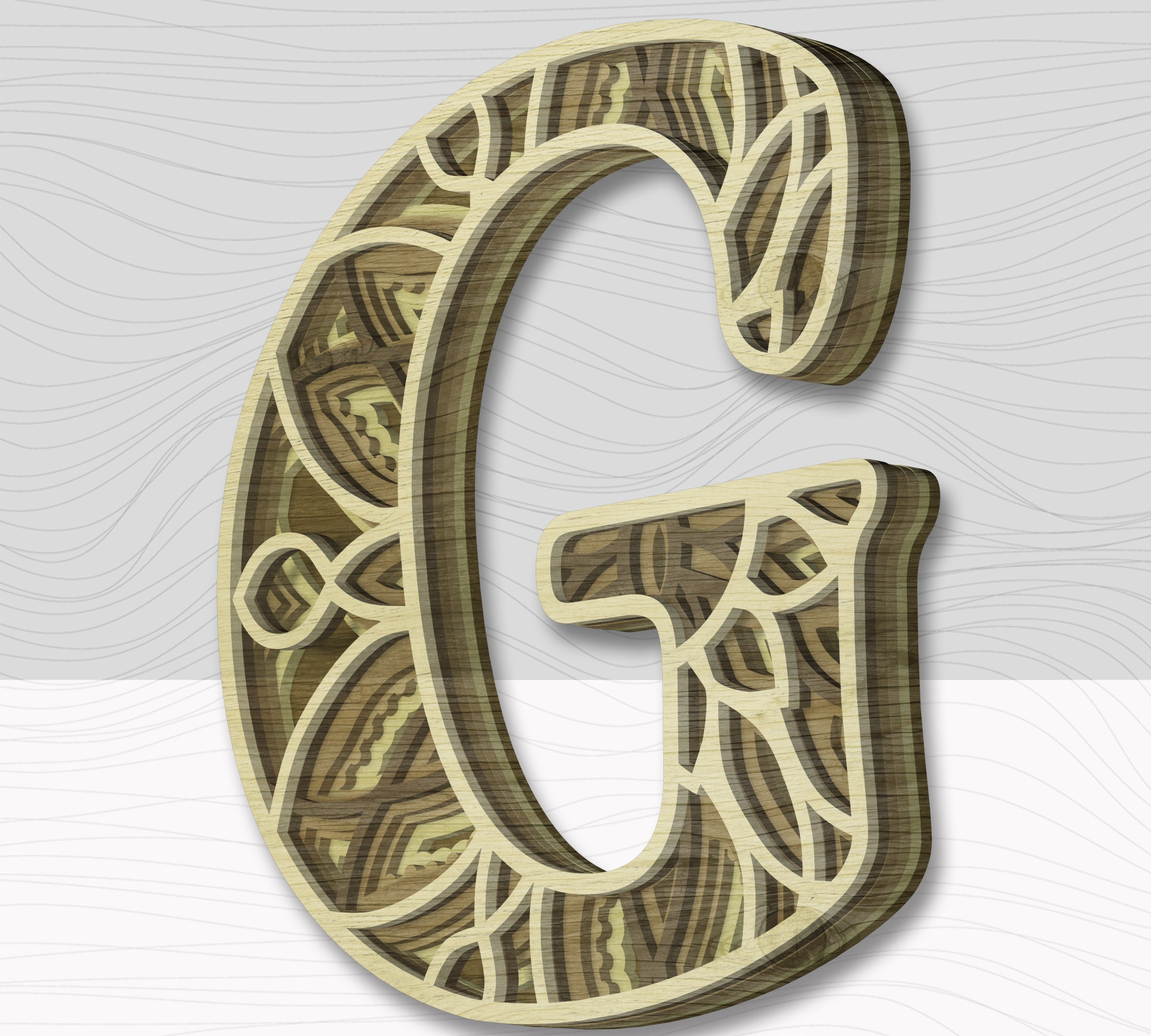 Layered Letter G SVG Alphabet 3D Letters Digital File for - Etsy