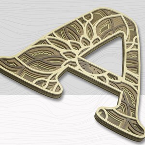 Multilayer Letter A, Digital File, Layered Letter Mandala, DXF Alphabet ...