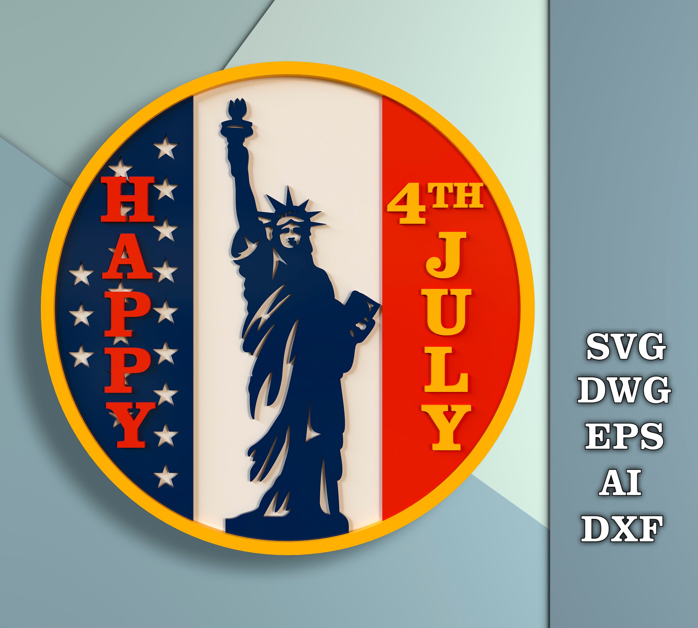 Independence Day Round Sign Svg Patriotic Welcome Porch Sign - Etsy