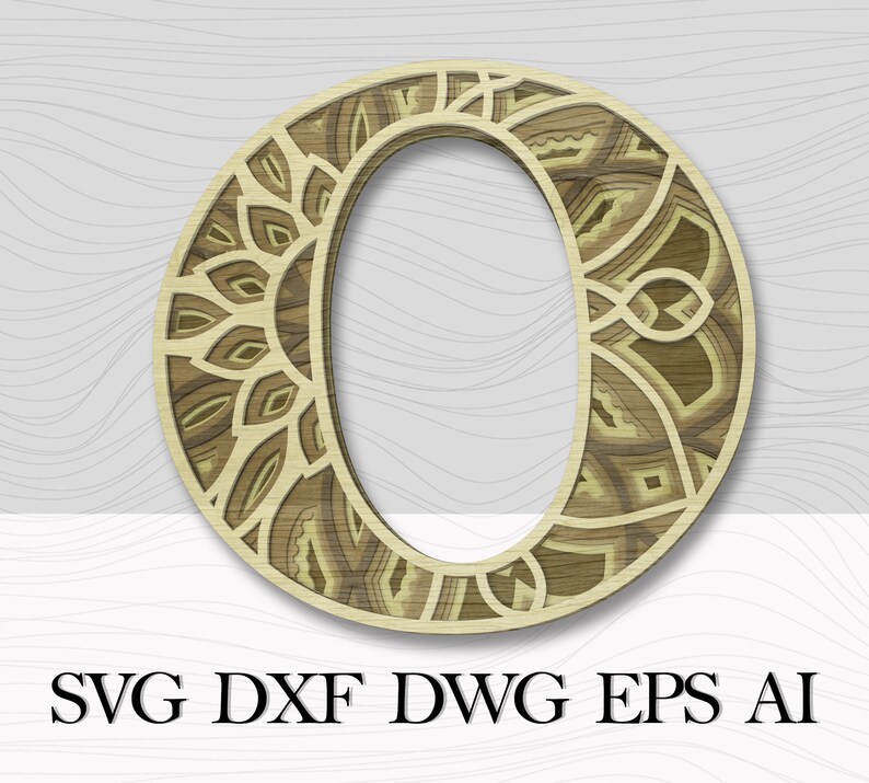 Layered Letter O SVG Alphabet 3D Letters Multilayer Mandala - Etsy