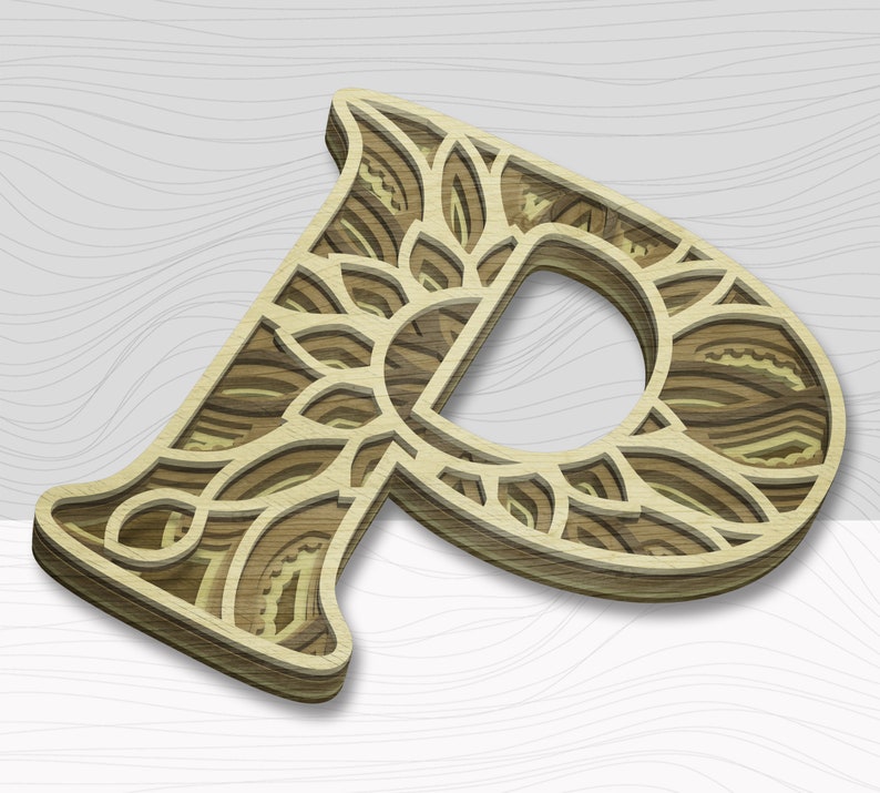 Multilayer Letter Р Wall Art Layered DXF Alphabet Letter Р - Etsy