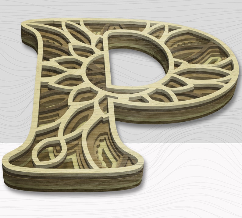 Multilayer Letter Р Wall Art Layered DXF Alphabet Letter Р - Etsy