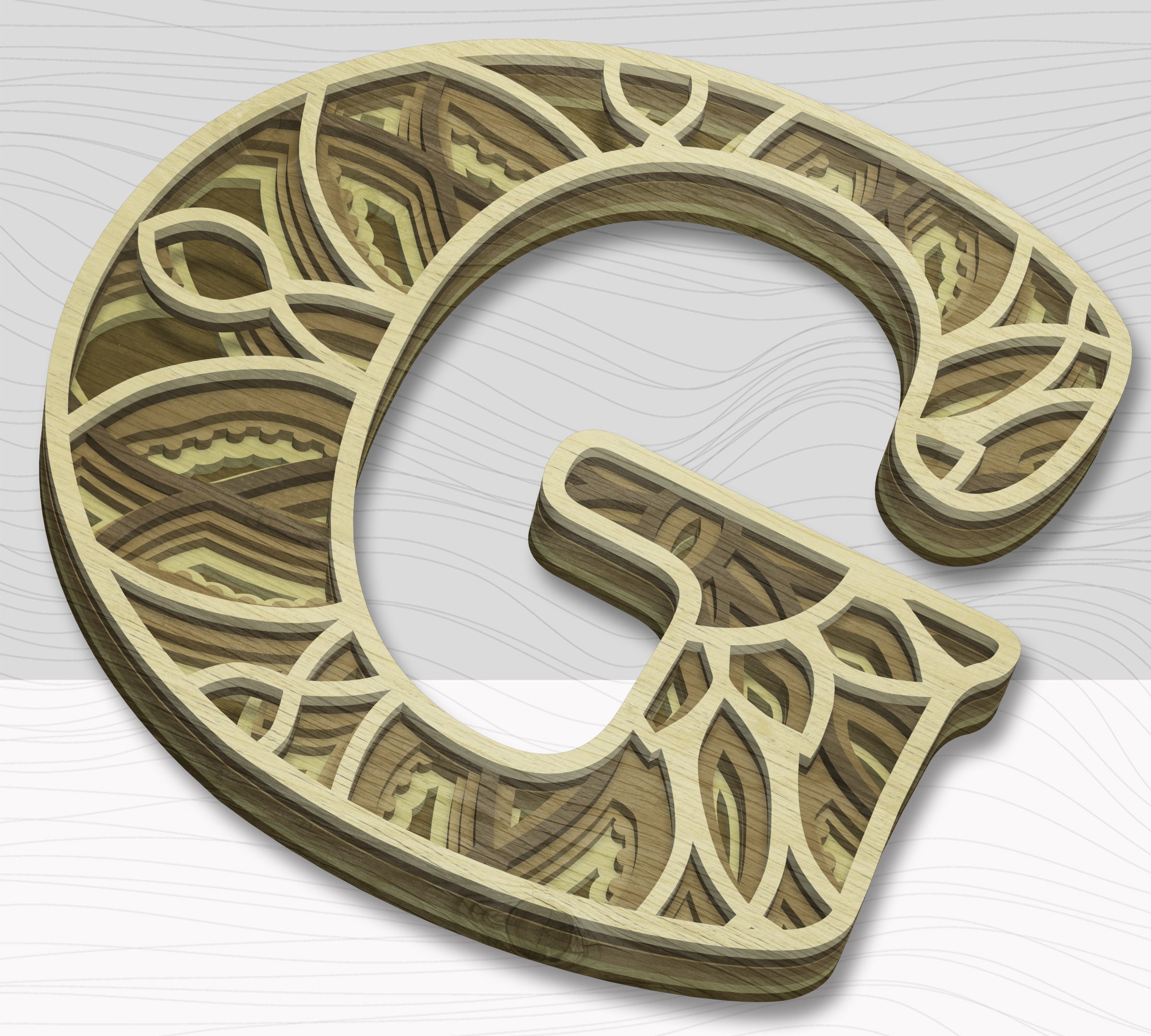 Layered Letter G SVG Alphabet 3D Letters Digital File for - Etsy