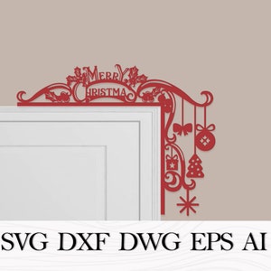 Set of Christmas Door Corner Sign, Christmas Sign SVG, Front Door Sign ...