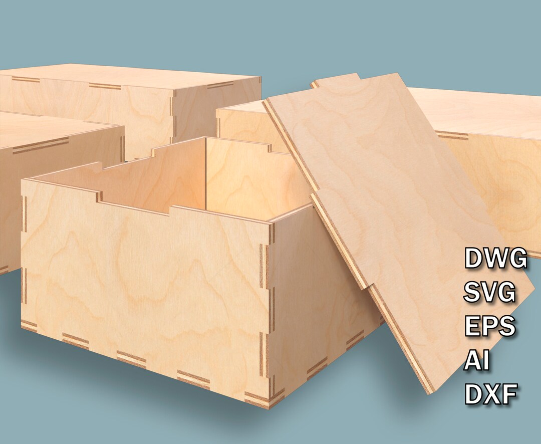 Box With Lid, 5 Boxes of Different Sizes, Storage Box Bundle, CNC Laser ...