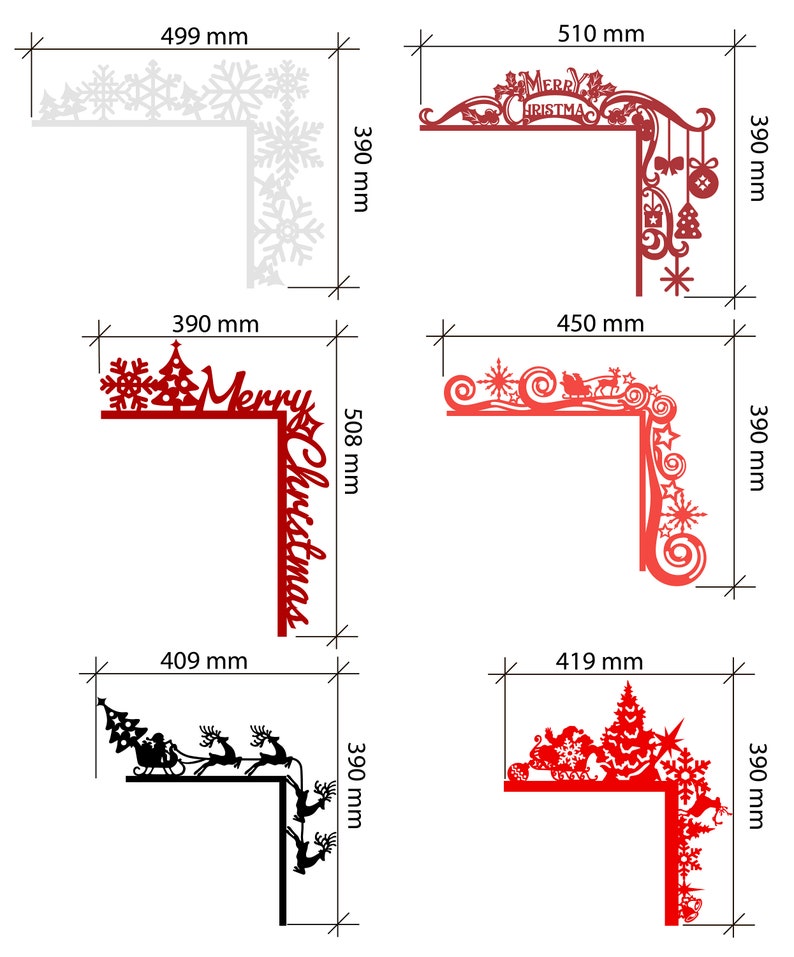 Set of Christmas Door Corner Sign Christmas Sign SVG Front - Etsy