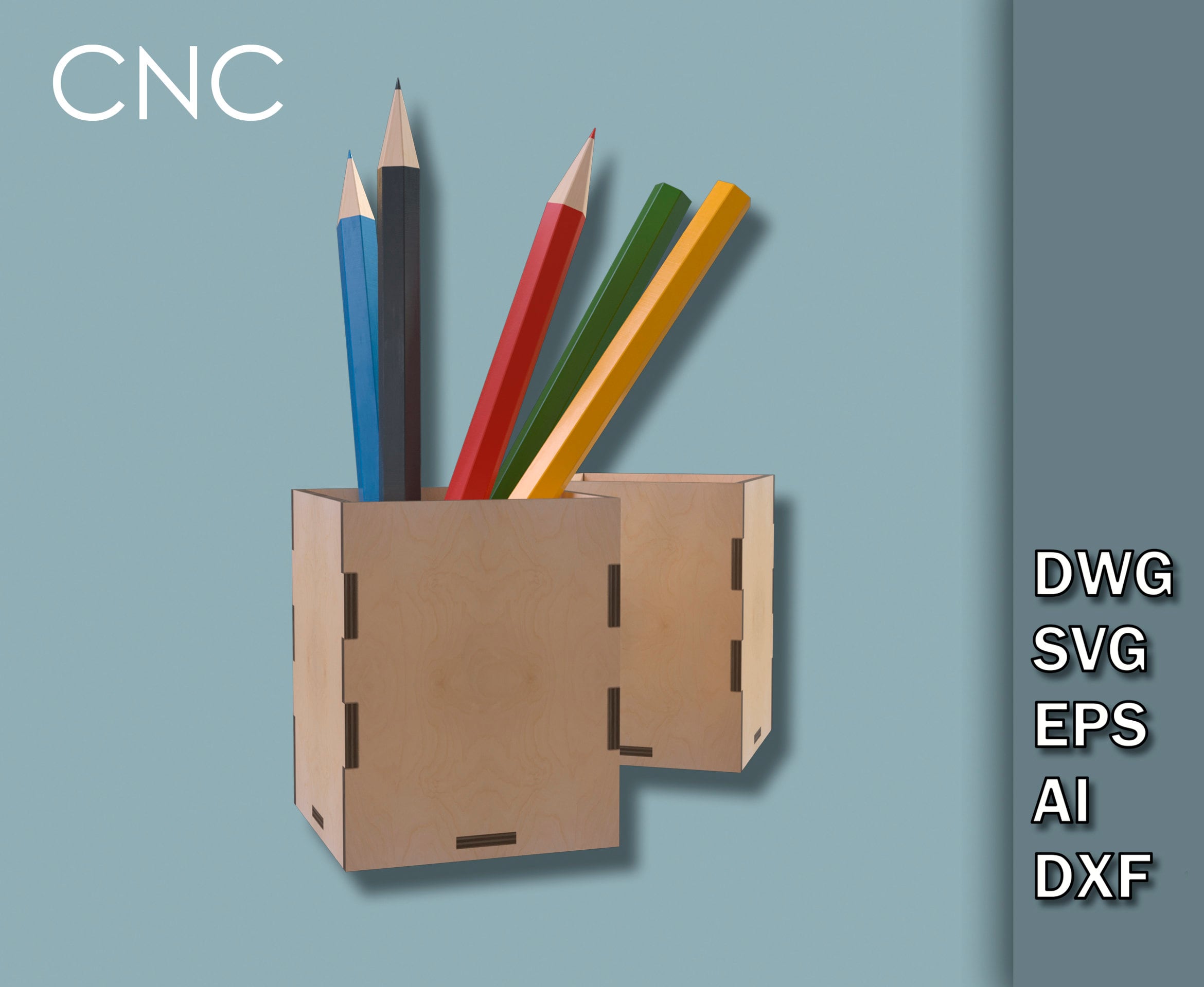 Wood Pencil Holder Pen and Pencil Holder Pattern Vector for - Etsy