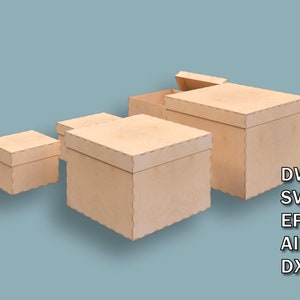 Square Box With Lid / 5 Boxes of Different Sizes / Storage Box Bundle ...