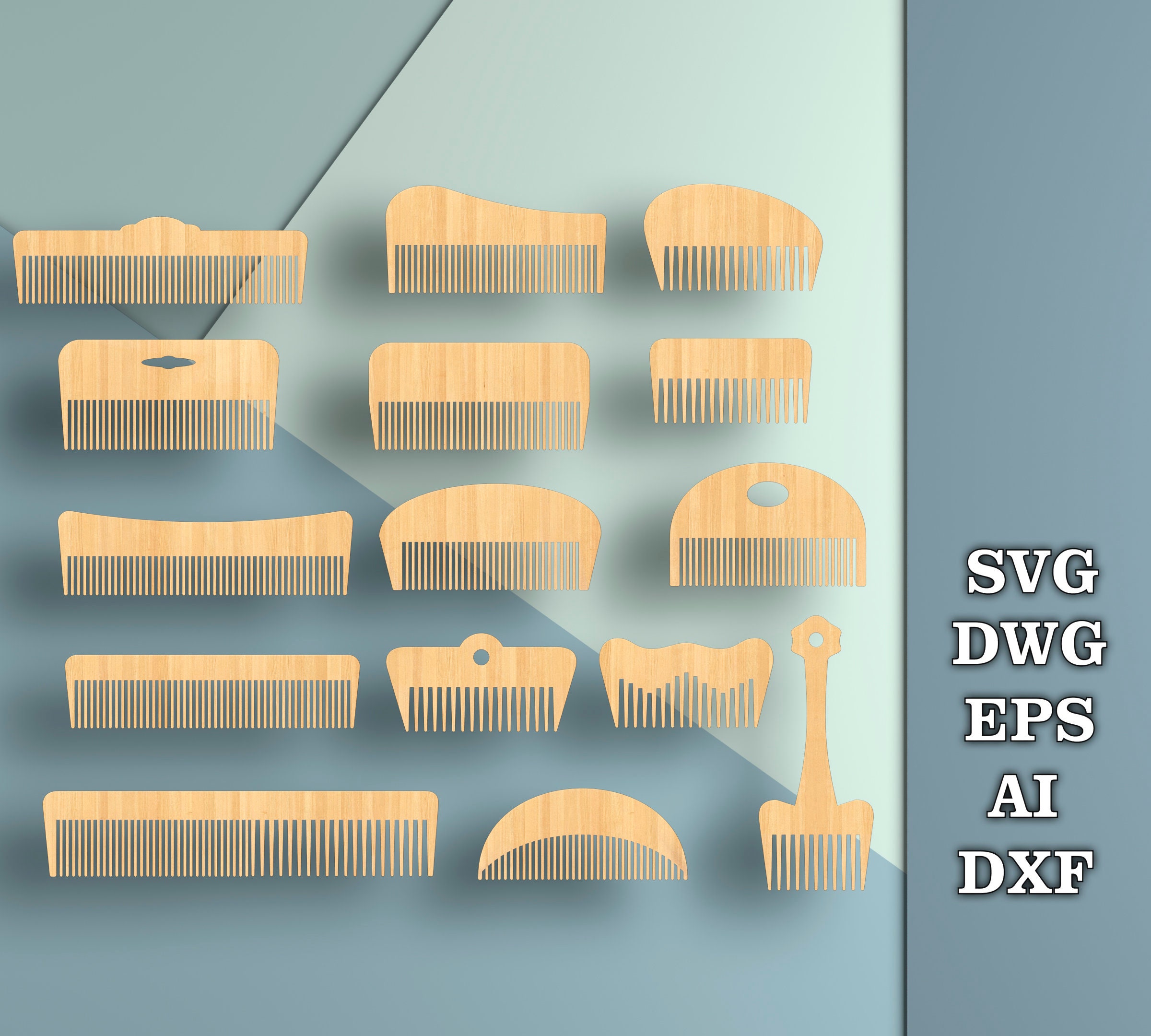 Вeard Comb Set Svg Gift for Men Hair Combs Dxf Files for - Etsy