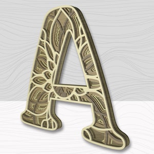 Multilayer Letter A, Digital File, Layered Letter Mandala, DXF Alphabet ...