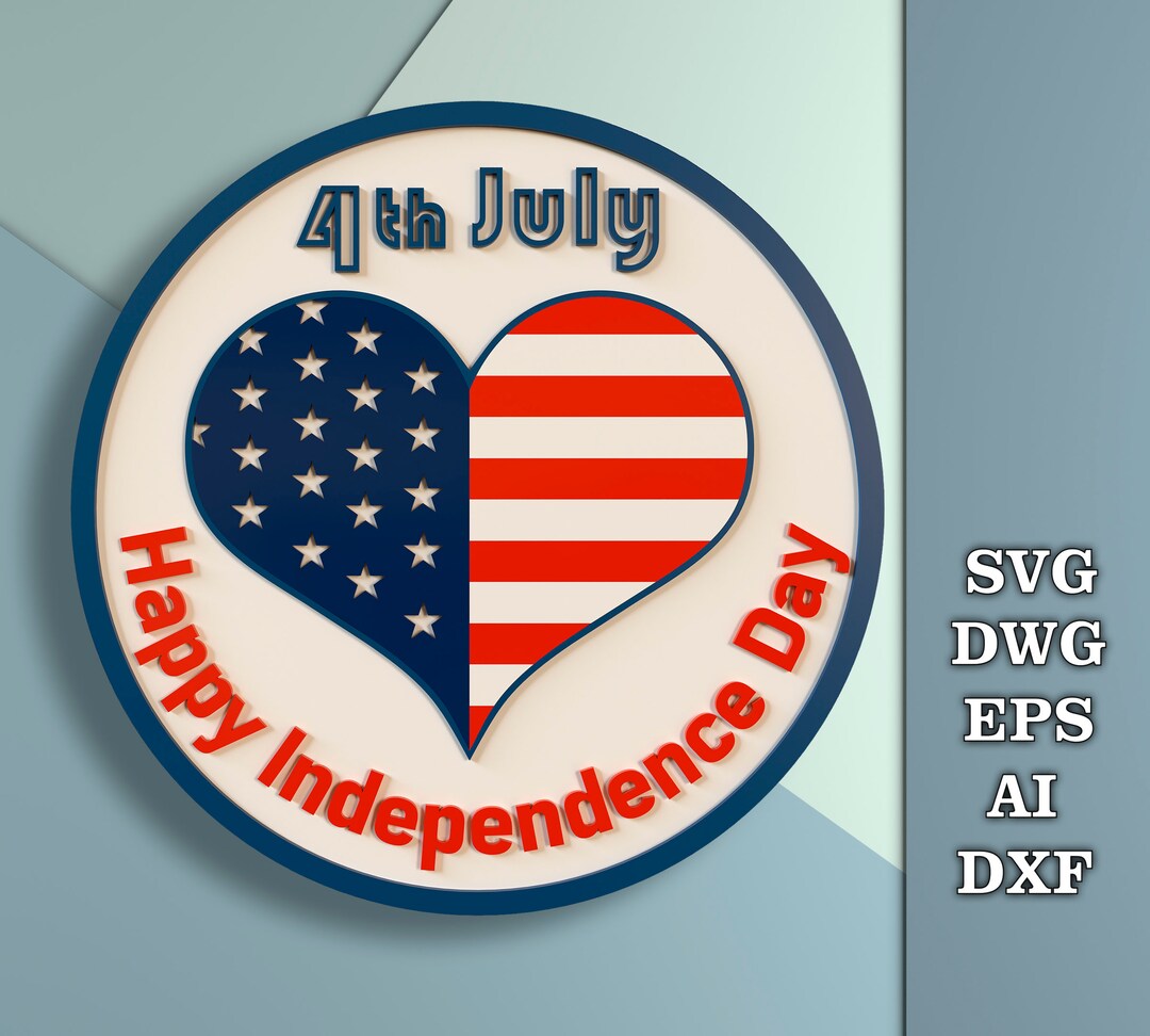 Independence Day Round Sign Svg, Patriotic Welcome Porch Sign, July 4th ...