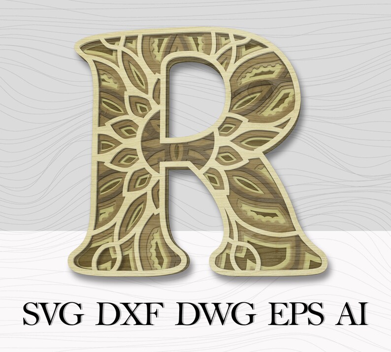 Layered Letter R SVG Alphabet 3D Letters Multilayer Mandala - Etsy Canada