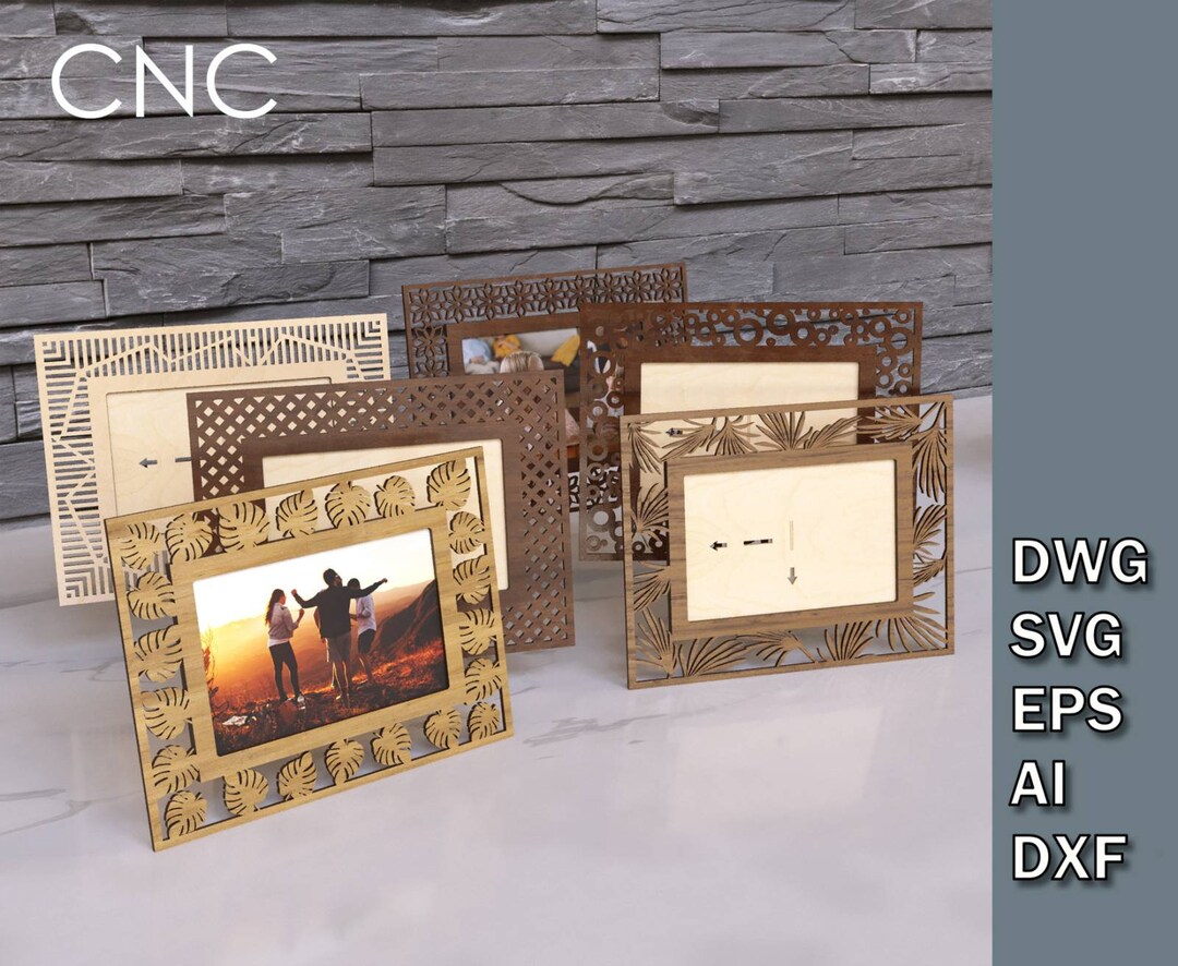 Photo Frames Set 6 Styles, Indoor Decor, Laser Cut Files, Dwg, Svg, Eps ...