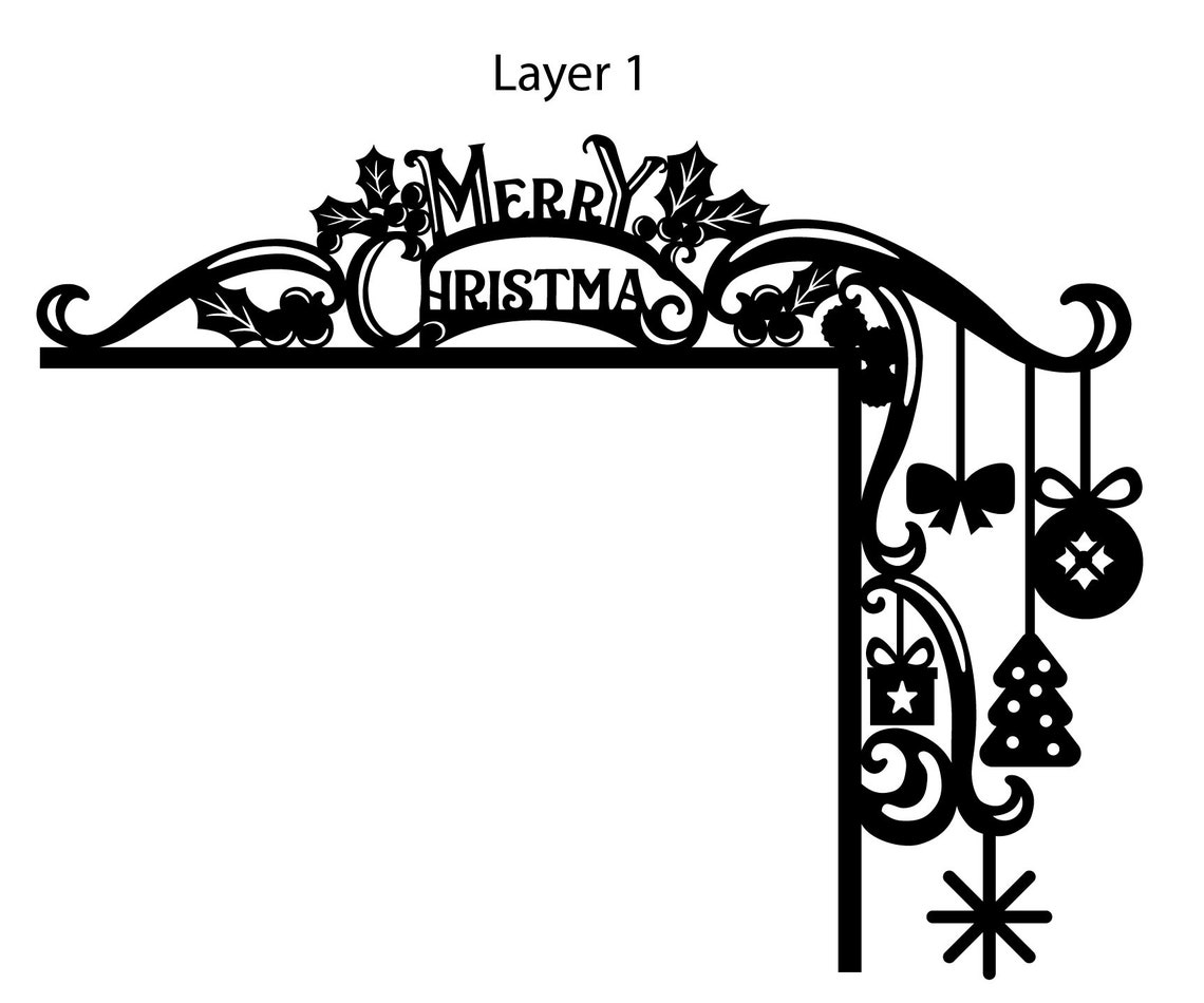 Christmas Door Corner Sign Сhristmas File for Laser Cutting - Etsy