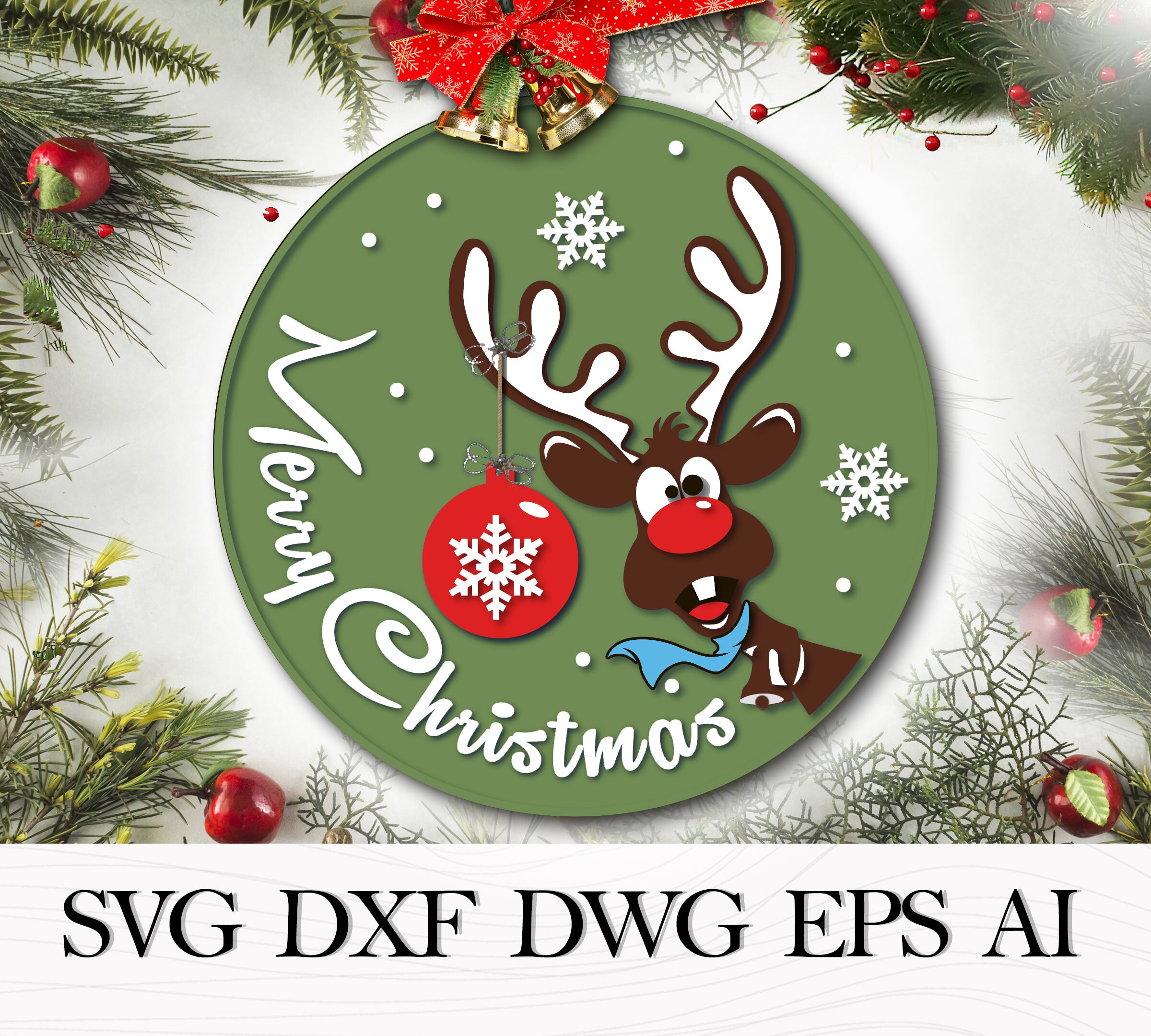 Christmas Door Hanger Bundle Svg Christmas Laser File Etsy