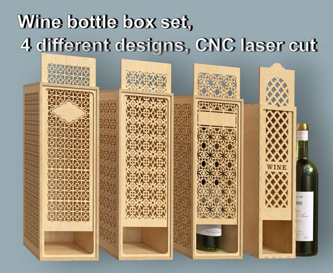 Wine Box Set, Wooden Wine Box Svg, Wedding Wine Box, Wooden Gift Box ...