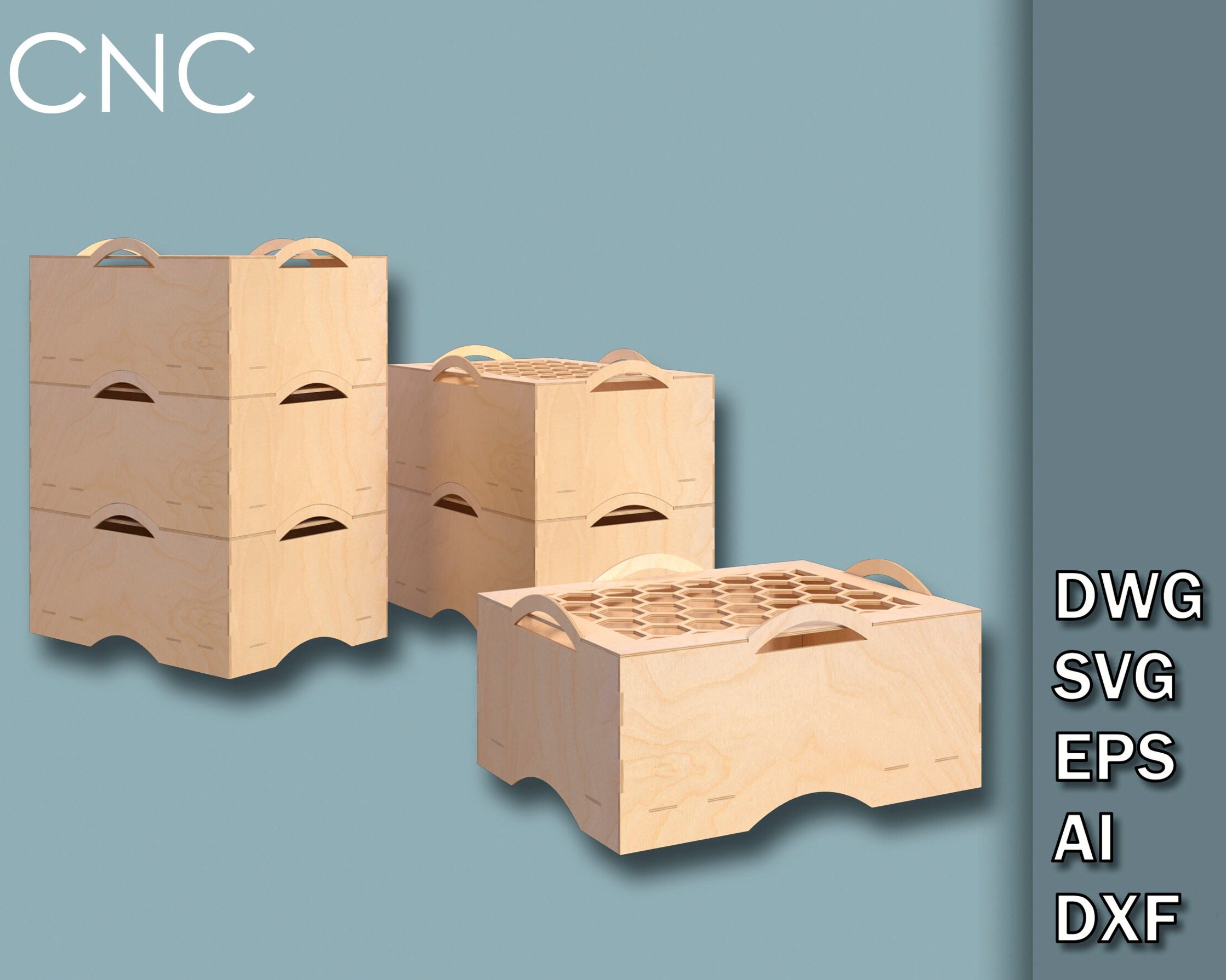 Wooden Box With Lid DIY Stackable Boxes Stackable Storage - Etsy