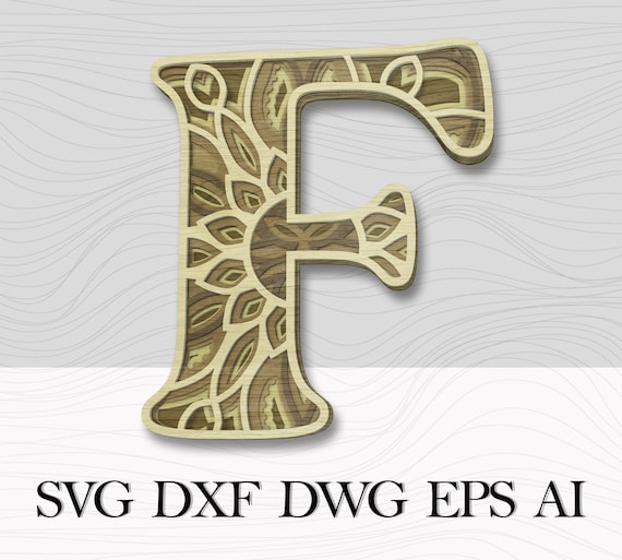 Multilayer Letter F Digital File Wall Art Layered DXF - Etsy