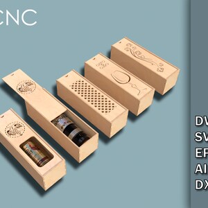 Wine Crate Box, Ceremony Wine Bottle Box Bundle, CNC Laser Cutting ...