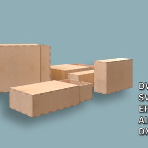 Wooden Box, 5 Different Size Boxes, Storage Box Set, CNC Laser Cut ...