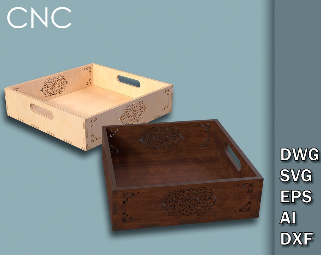 Trays With Handles for Coffee Table, Тrays Laser Cut, Serving Tray Svg ...
