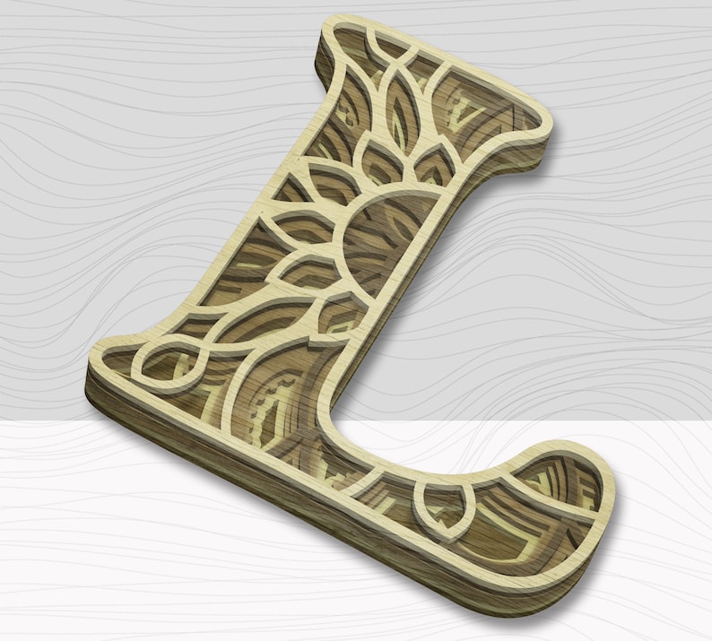 Layered Letter L, Layered Letter for Wall Decor, Digital File for CNC ...
