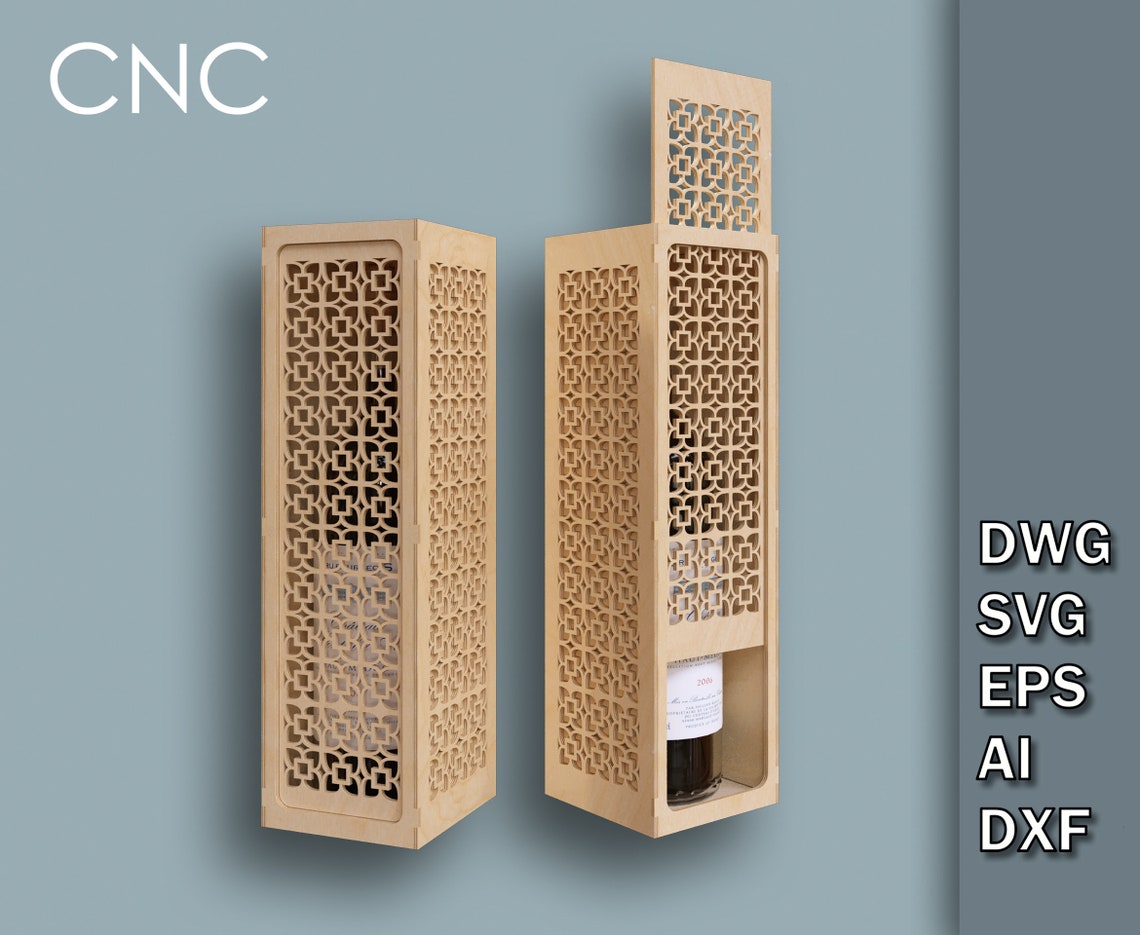 Wine Bottle Box Ceremonial Wine Bottle Box Svg CNC Laser Cut - Etsy