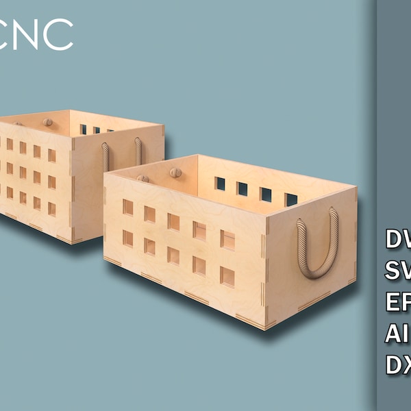 Wooden Box With Rope Handles - Etsy