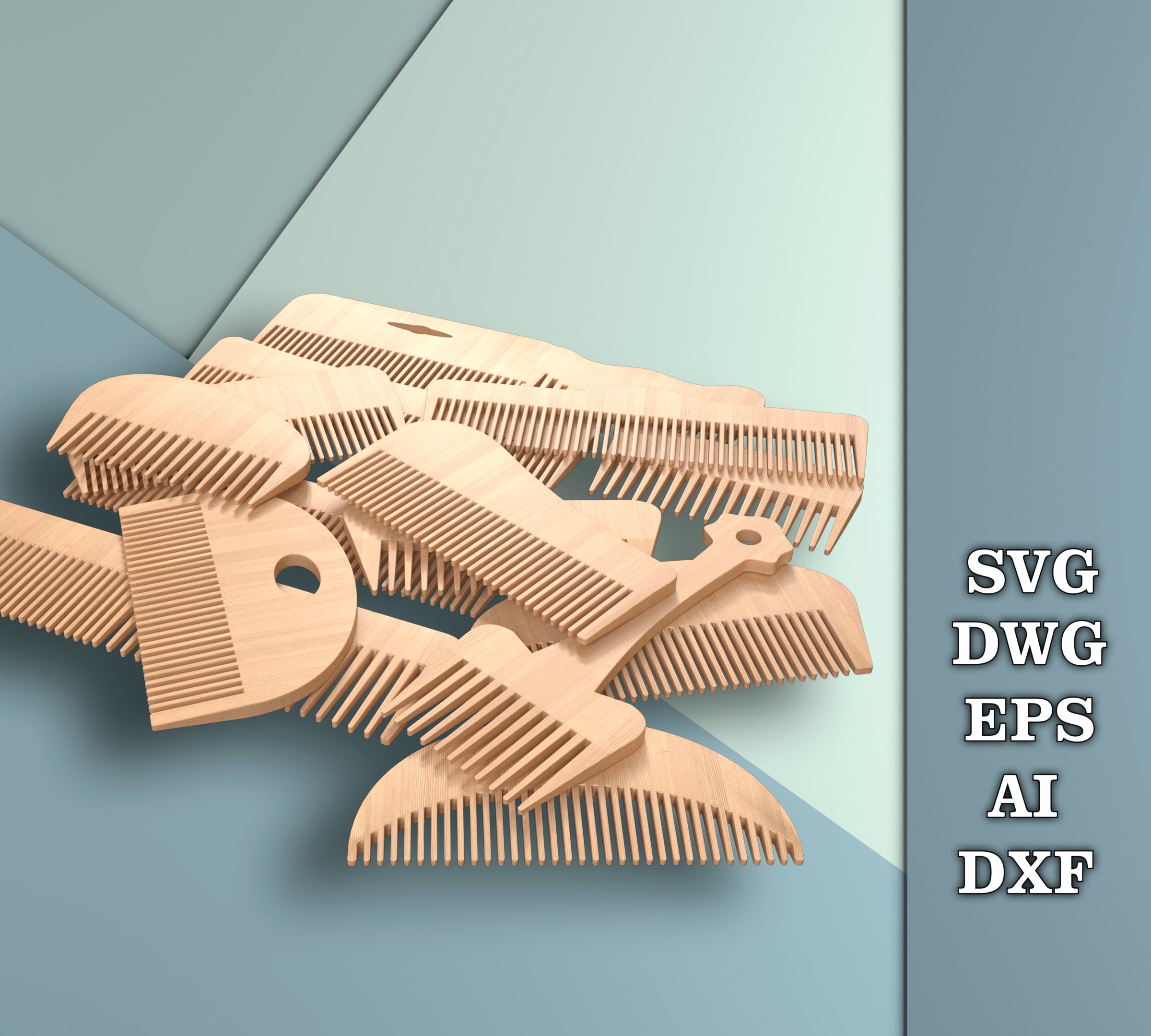 Вeard Comb Set Svg, Gift for Men, Hair Combs, Dxf Files for Laser ...