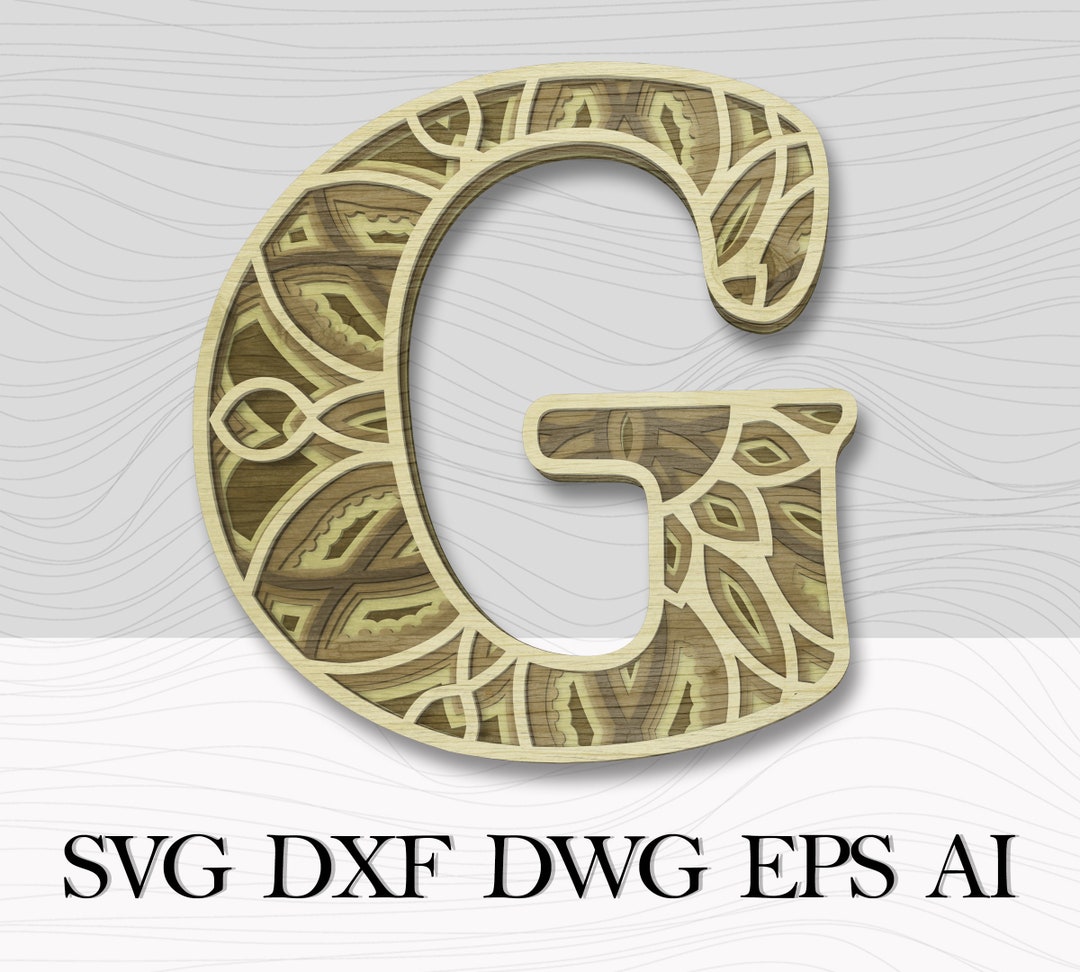 Layered Letter G, SVG Alphabet, 3D Letters, Digital File for Cnc Laser ...