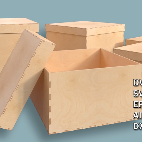 Square Box With Lid / 5 Boxes of Different Sizes / Storage Box - Etsy