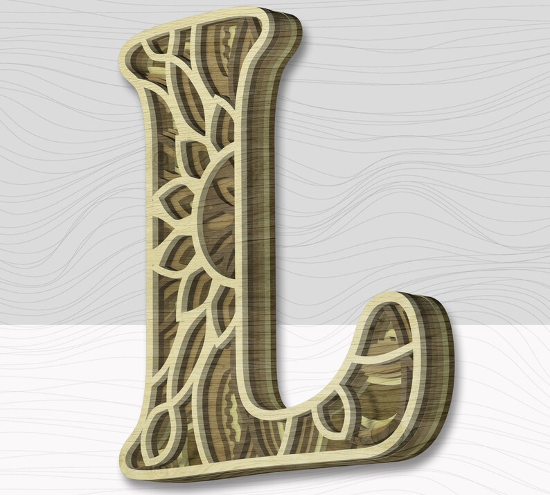 Layered Letter L, Layered Letter for Wall Decor, Digital File for CNC ...
