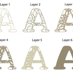 Multilayer Letter A, Digital File, Layered Letter Mandala, DXF Alphabet ...