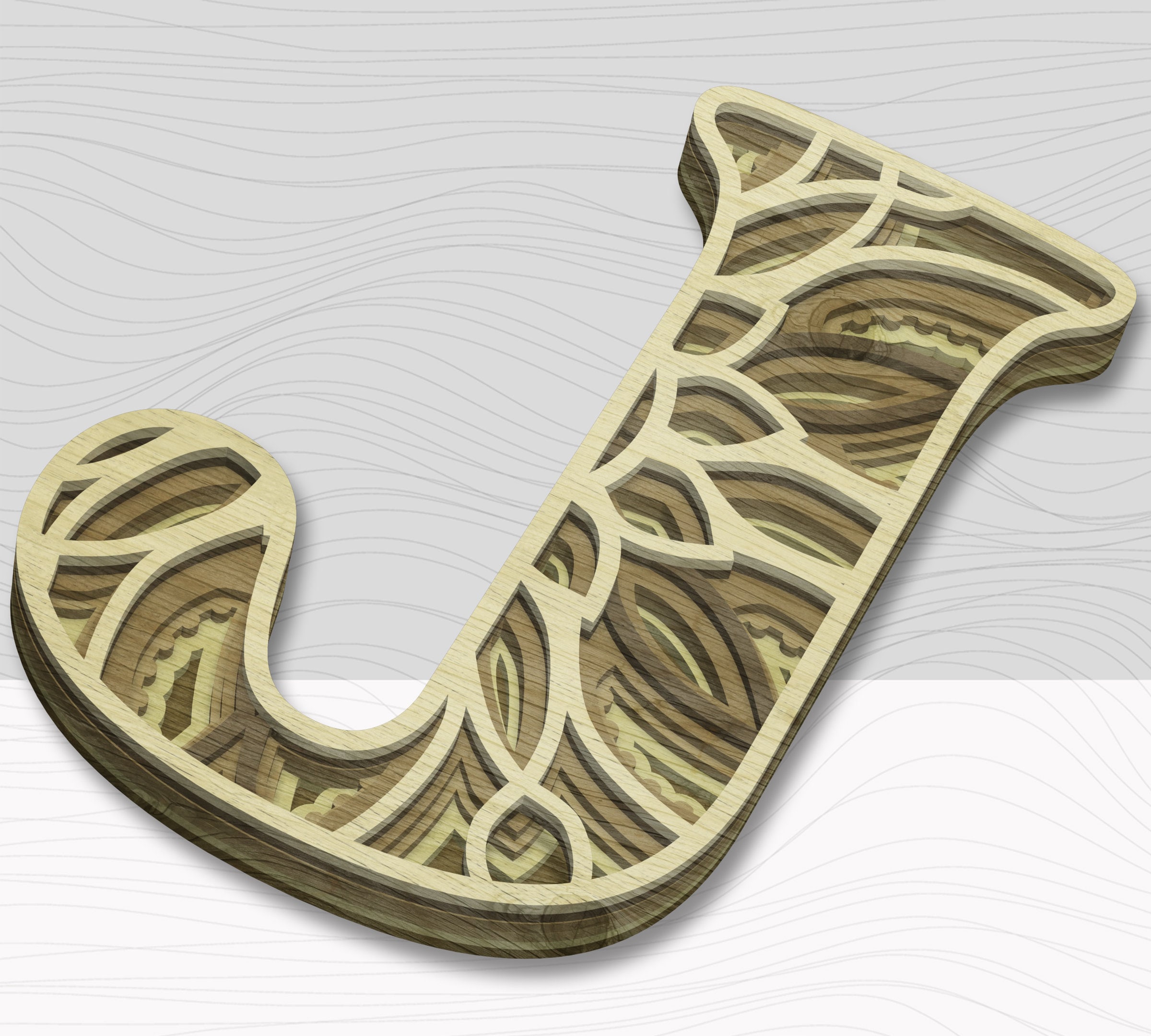 Layered Letter J SVG Alphabet 3D Letters Digital File for - Etsy Australia