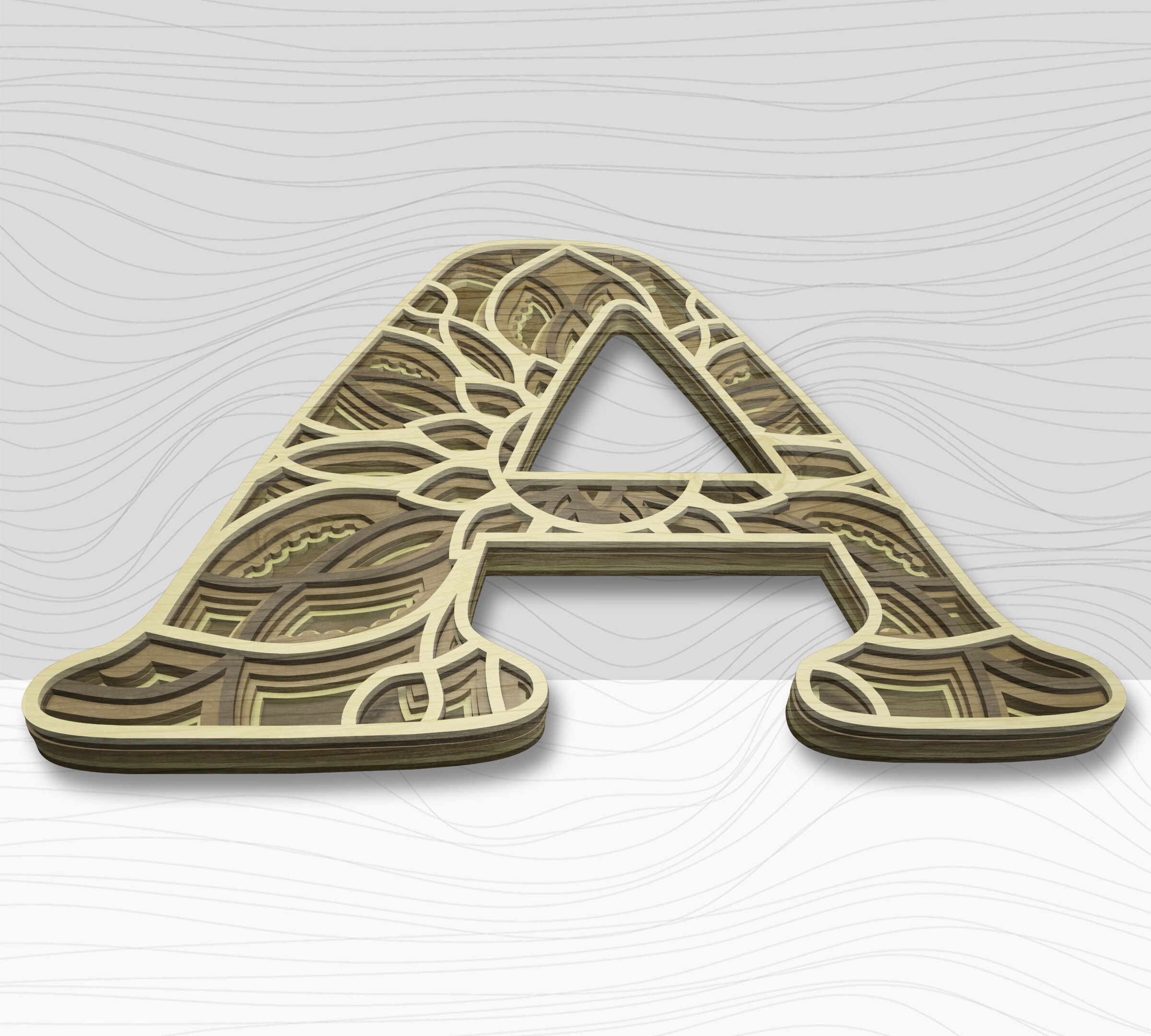 Multilayer Letter A Digital File Layered Letter Mandala DXF - Etsy