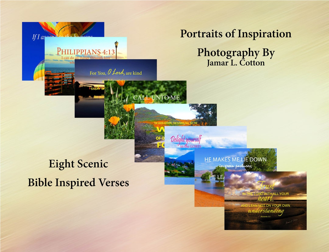 Portraits of Inspiration – Scenic and Inspiring Bible Verses – 8 Unique ...