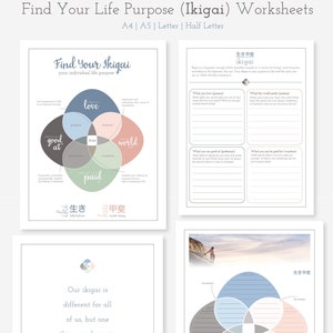 Find Your Ikigai Printable Worksheet Available in A4, A5, Letter, and Half Letter Sizes Instant ...