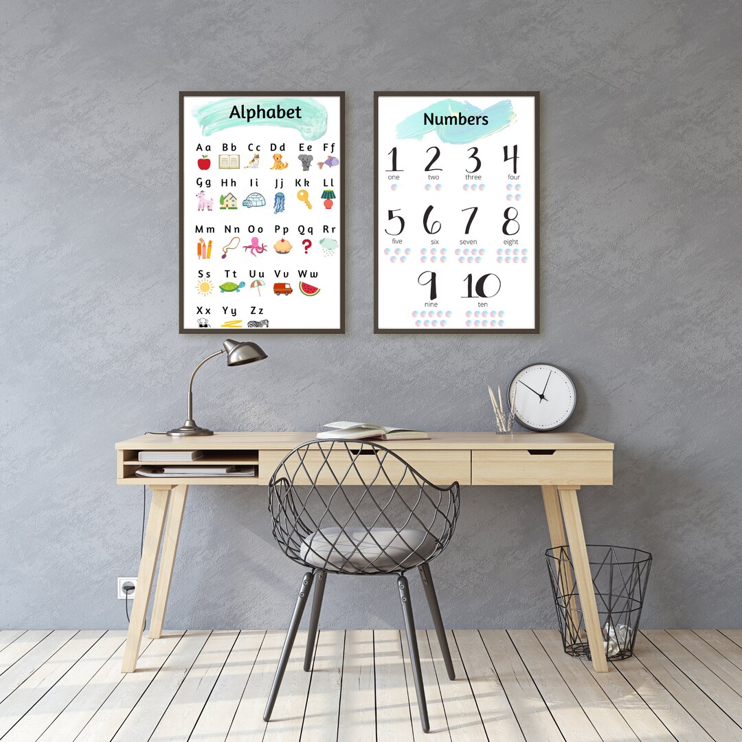 BUNDLE - Alphabet and Number Chart - Etsy