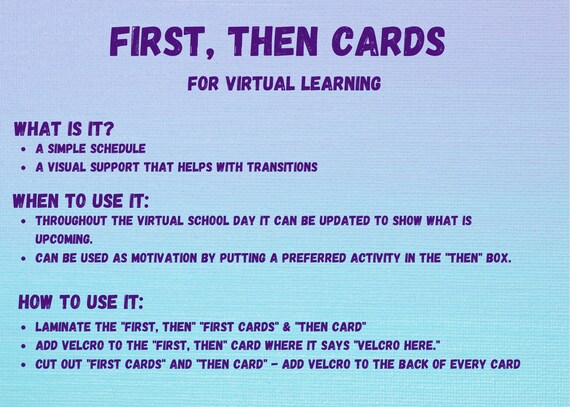 First Then Choice Board Virtual Learning Version | Etsy