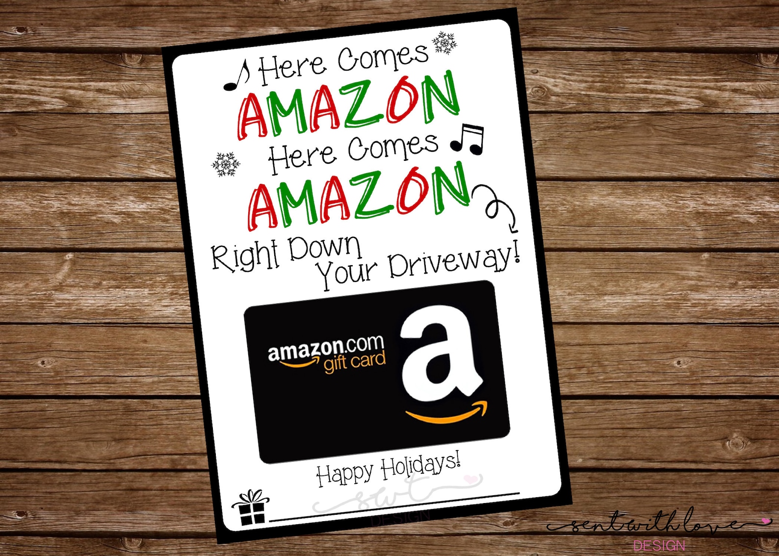 Here Comes Amazon, Amazon Gift Card Holder, Gift for Teacher, Christmas ...